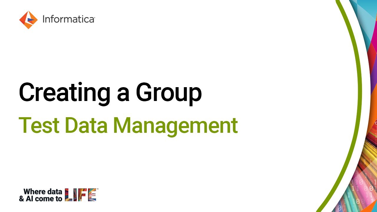 Creating a Group in Test Data Management - YouTube