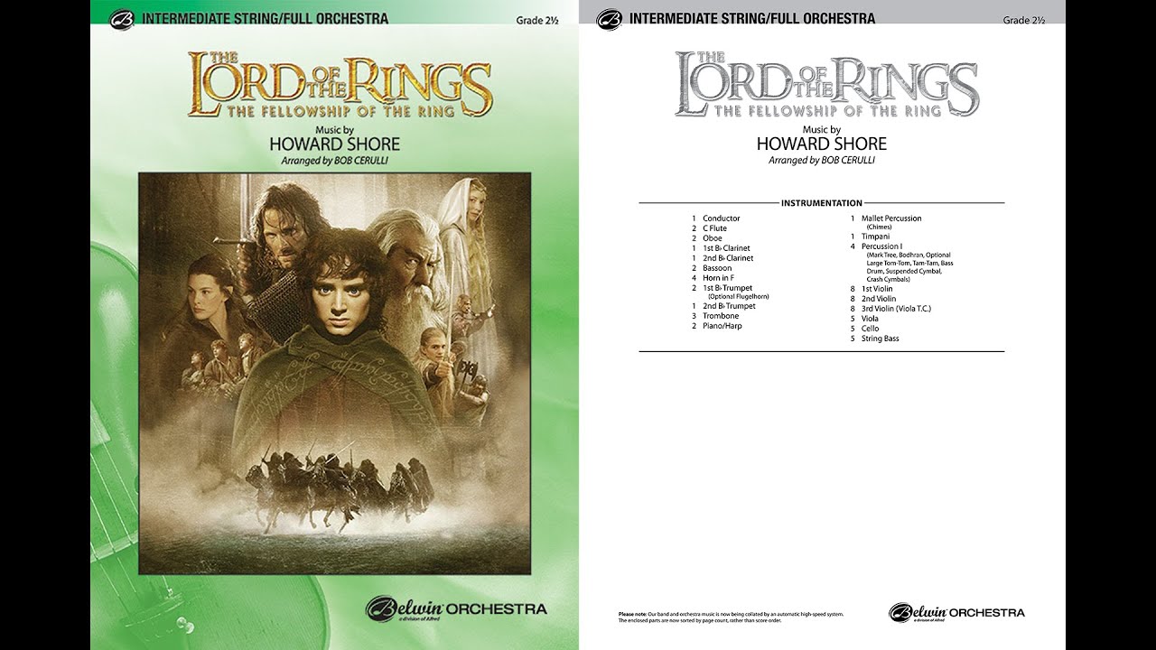 The Lord of the Rings: The Fellowship of the Ring, arr. Bob Cerulli ...