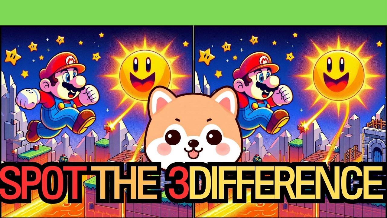 Let's Prevent Dementia !! SPOT THE 3 DIFFERENCES with mario [ Detective ...