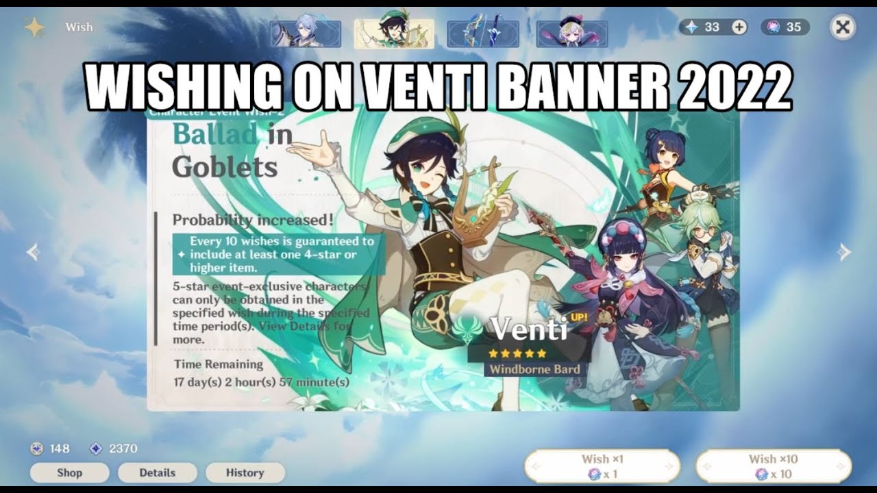Wishing on Venti Banner 2022 | Genshin Impact - YouTube