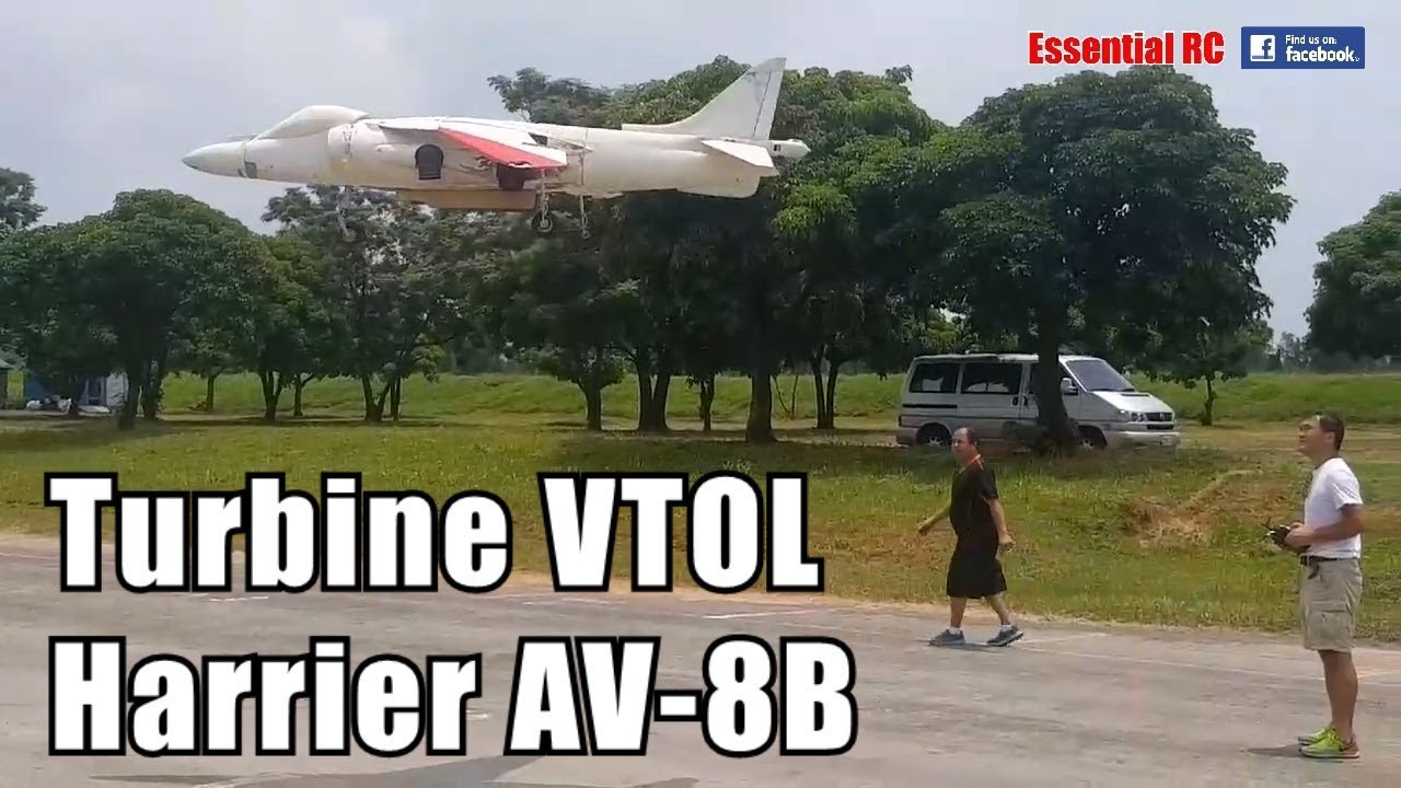 AMAZING Gas Turbine powered RC Harrier AV-8B VTOL JET (Skymaster Jets ...