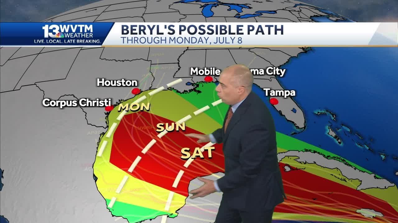 Tracking Beryl: Now a Category 5 hurricane forecast to head toward the ...