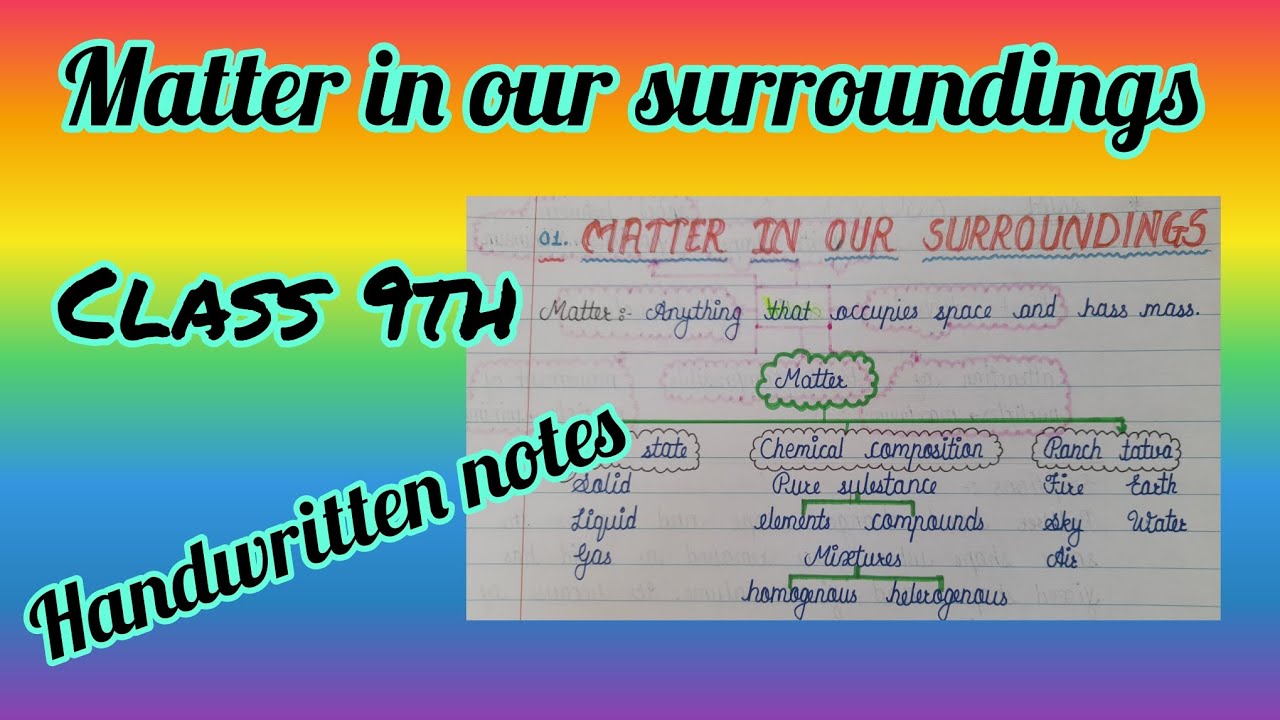 Matter in our Sorroundings | Class 9 Handwritten notes | Science notes ...