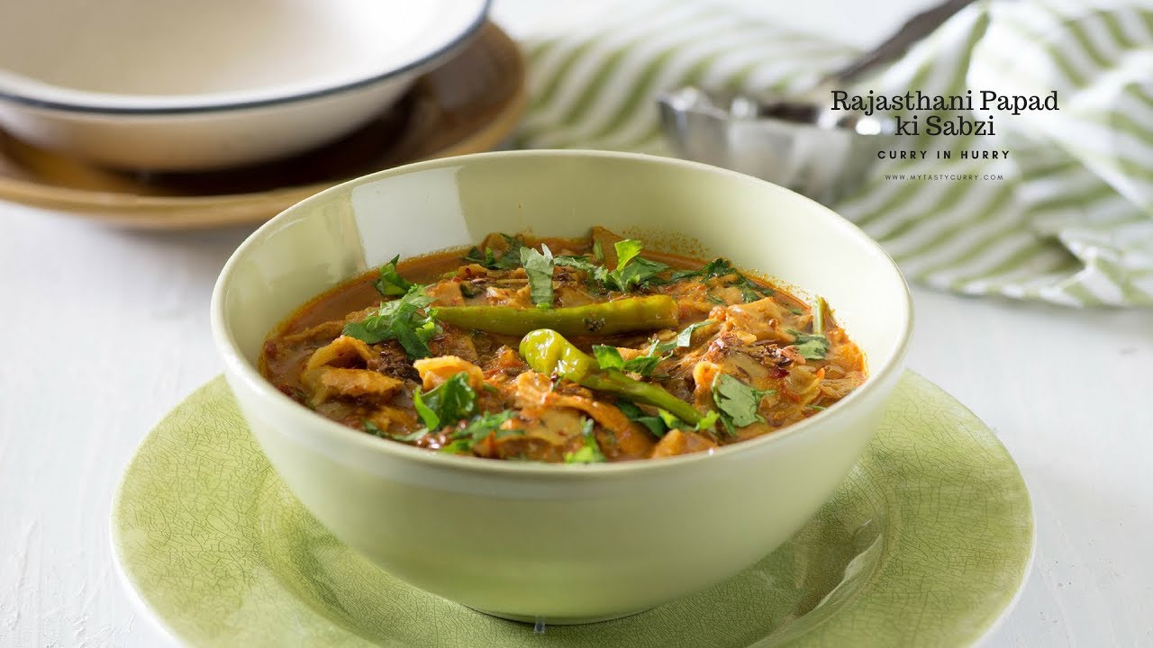 Rajasthani Papad ki Sabzi Recipe| How to prepare Papad ki Sabzi - YouTube