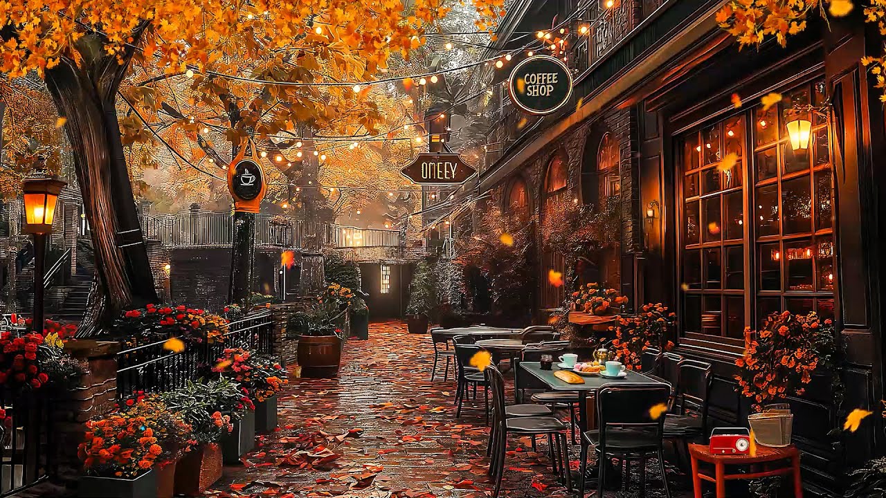 Sweet October Jazz at Fall Ambience - Captivating Autumn Jazz & Falling ...