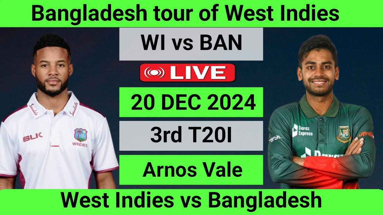 West Indies vs Bangladesh, 3rd T20II - Live Cricket Score, - YouTube