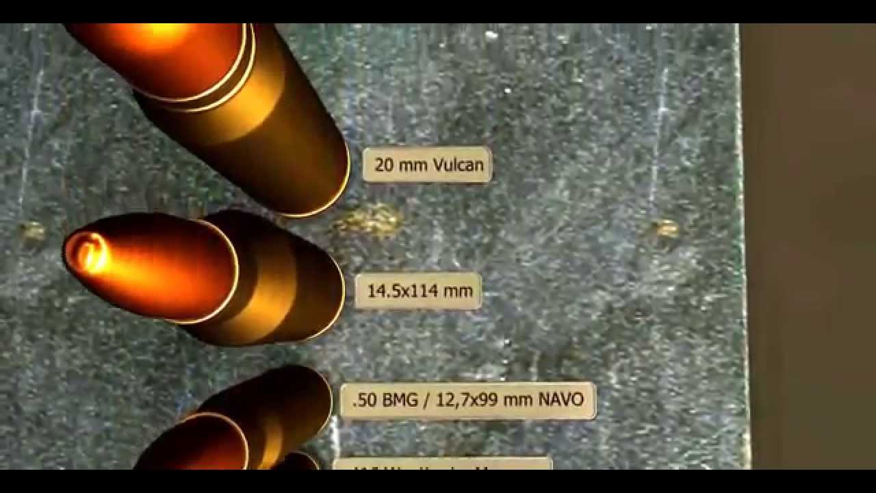 Comparação de munições, do 22 LR ao 14,5x114 mm & 20 mm Vulcan - YouTube