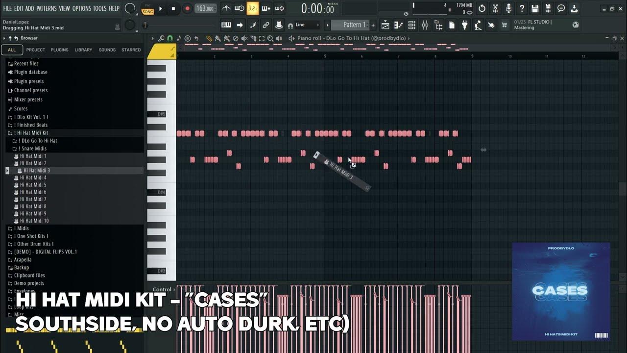 (FREE) Hi Hat MIDI Kit - "Cases Vol. 1" (808 Mafia, No Auto Durk, etc) - YouTube