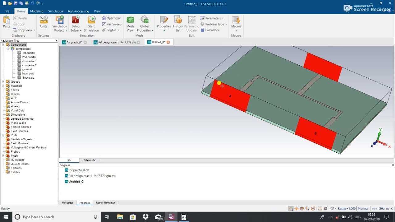 Power divider circuit with quarter wave transformer using CST - YouTube