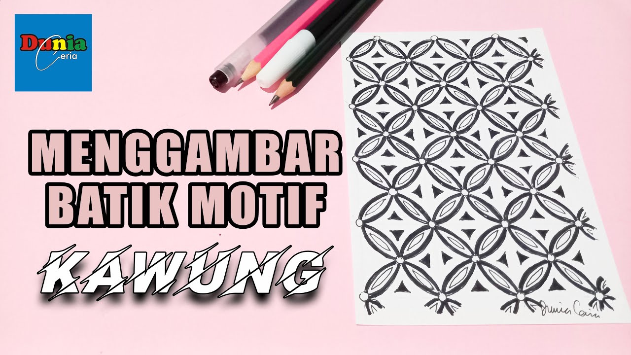 MENGGAMBAR MOTIF BATIK KAWUNG #batikkawung #menggambar - YouTube