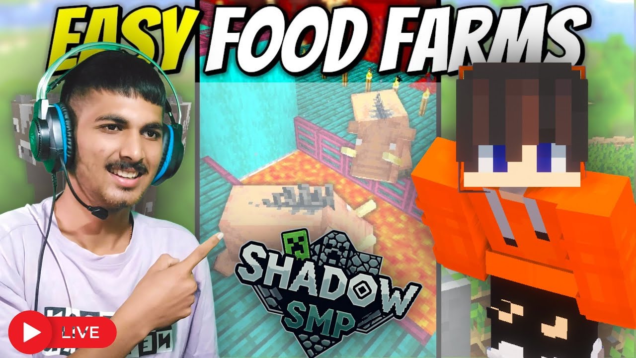 Making Food Farms In Shadow SMP Live || live Food Farms In smp - YouTube