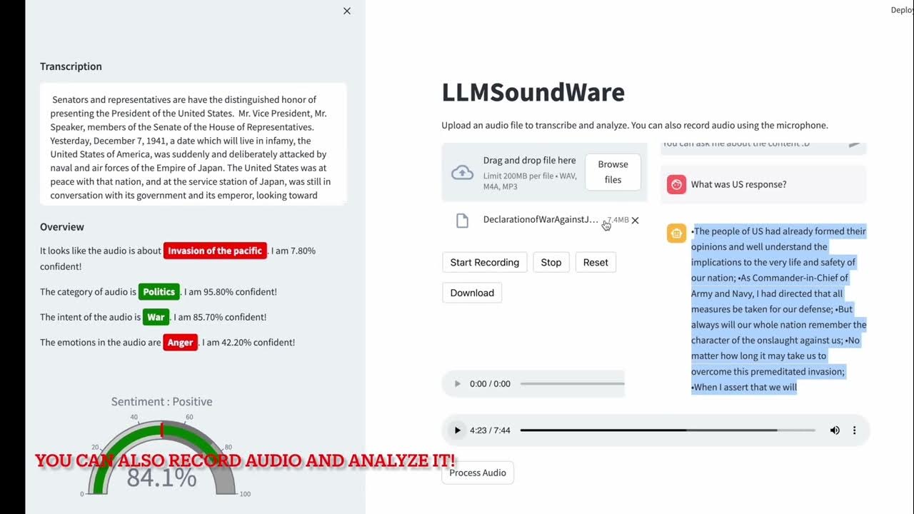 LLMSoundWare | LLMWare | Streamlit | Python | Quine - YouTube