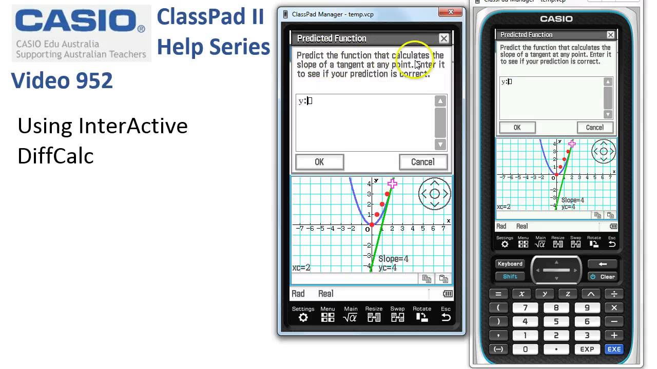ClassPad Help 952 - Using InterActive DiffCalc - YouTube