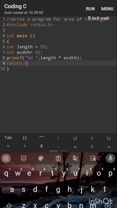 C Language Area Of Rectangle Program L C Coding Coding Ccoding Programming Programmer