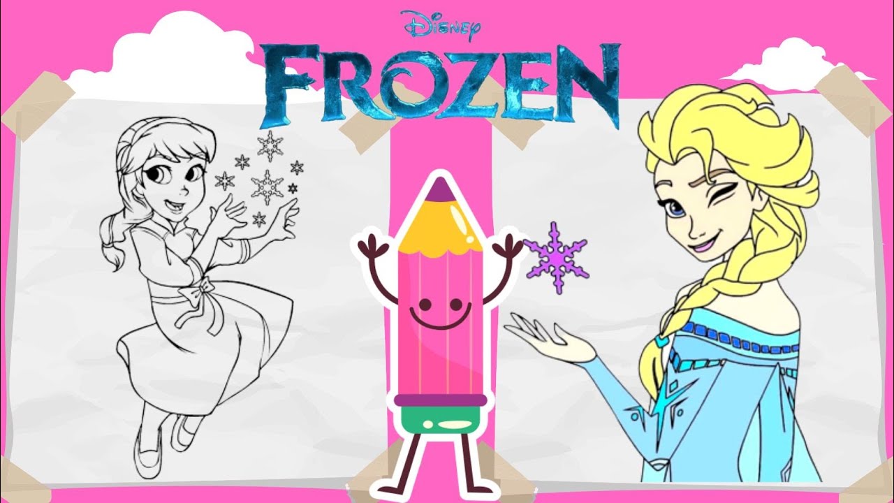 Disney Frozen Little Elsa Painting, Coloring Pages | Drawing Cartoon ...