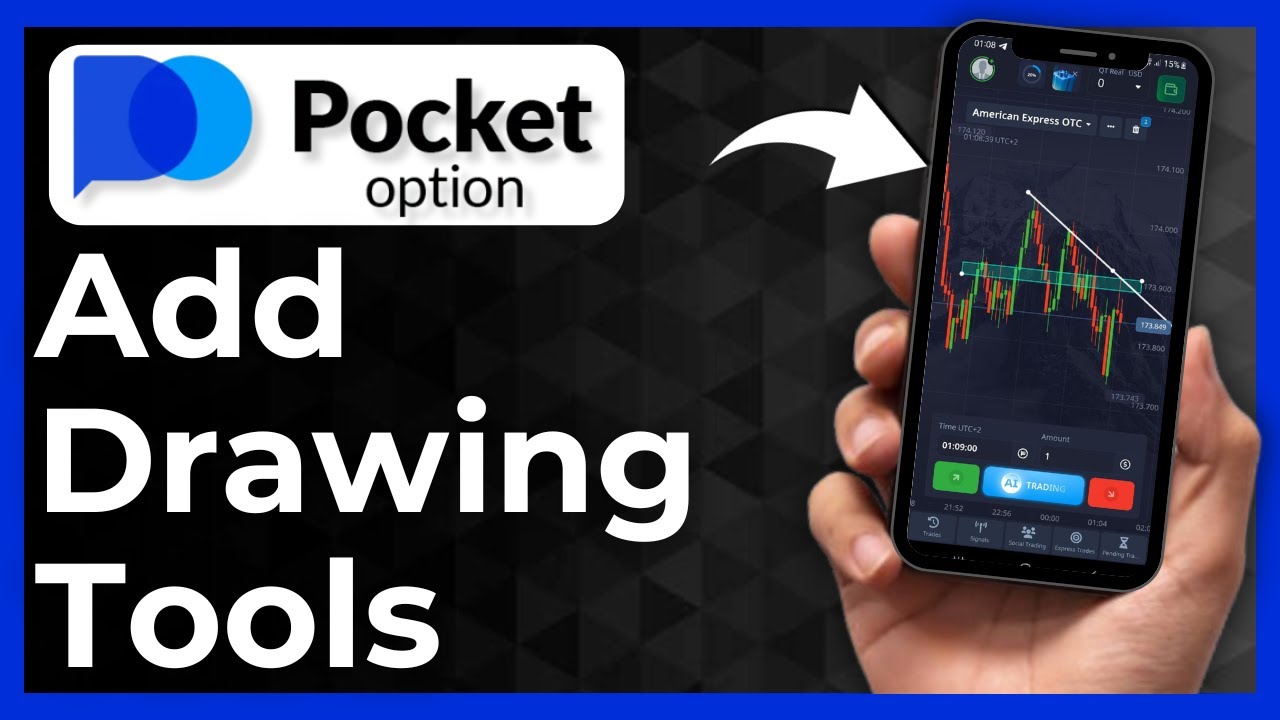 How To Add Drawing Tools To Chart On Pocket Option Mobile App - YouTube