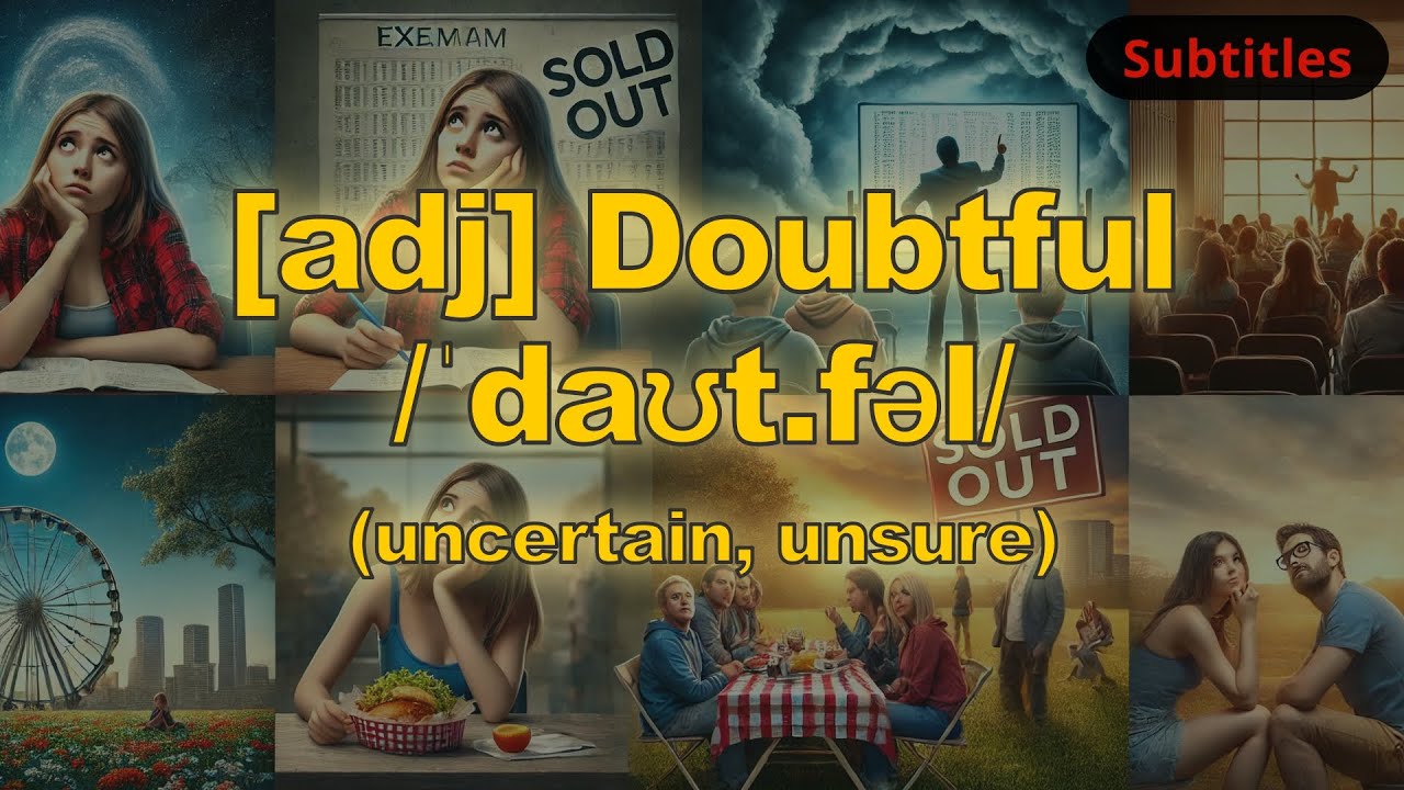 [adj] Doubtful meaning (uncertain, unsure) with 5 examples - YouTube