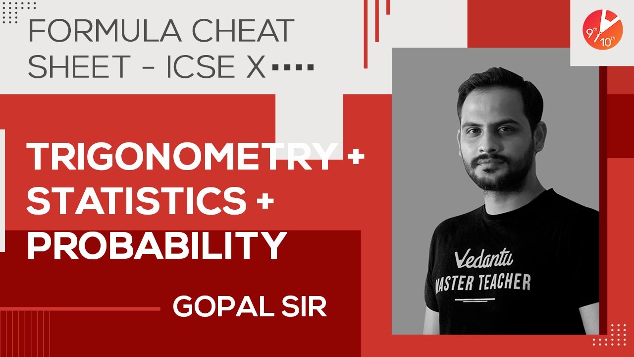 Trigonometry, Statistics & Probability Formula Cheat Sheet | ICSE Class ...