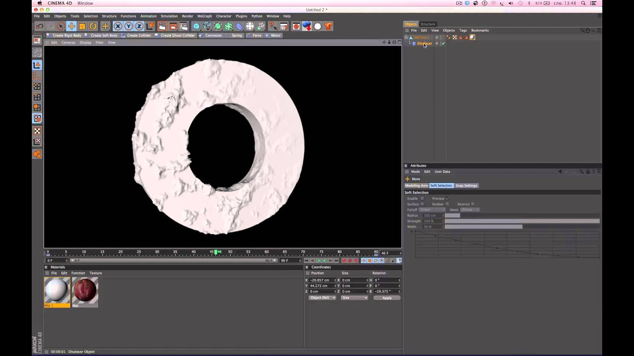 Cinema 4d Displacer deformer. - YouTube