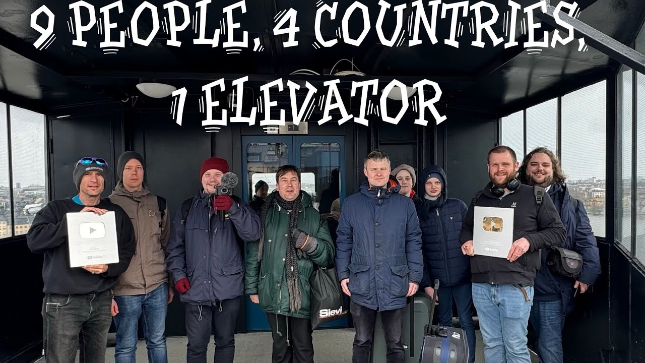 9 People, 4 Countries, 1 Elevator. 9 Elevator Enthusiasts ride the ...