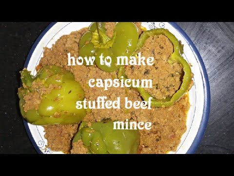 how to make stuffed capsicum beef mince recipe - YouTube