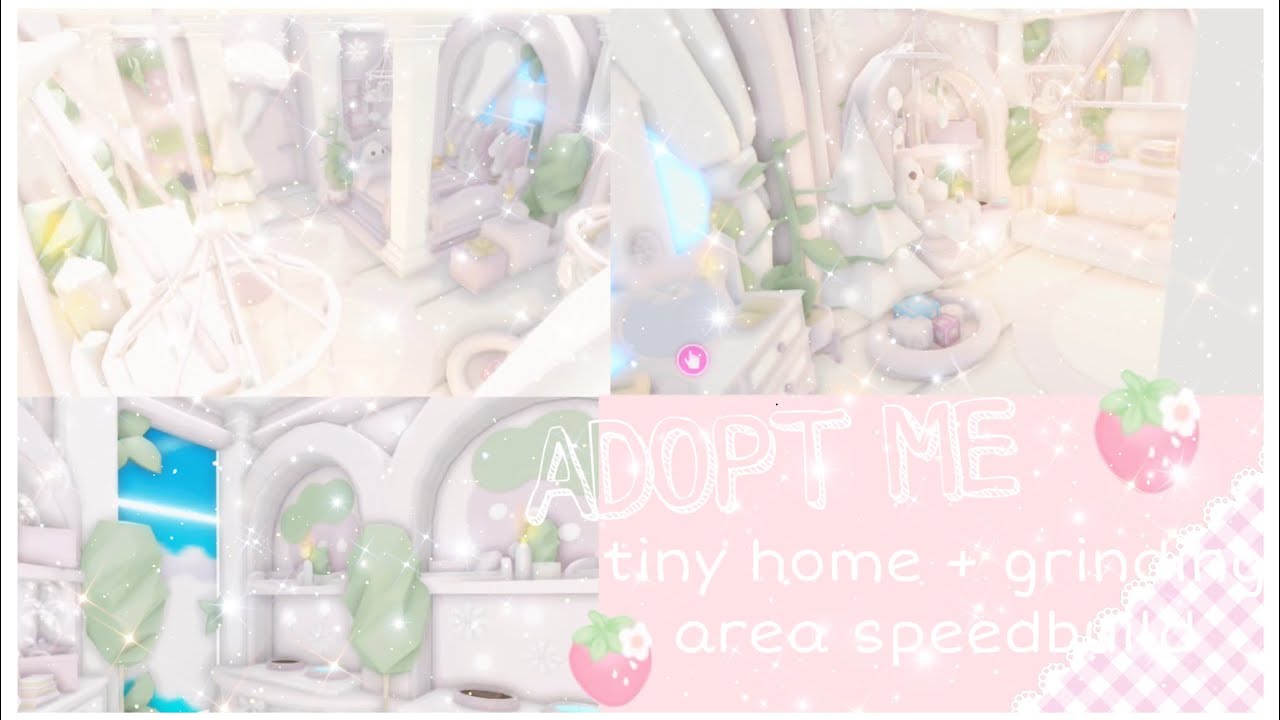 Coquette tiny home + grinding room speed build [Adopt me] - YouTube