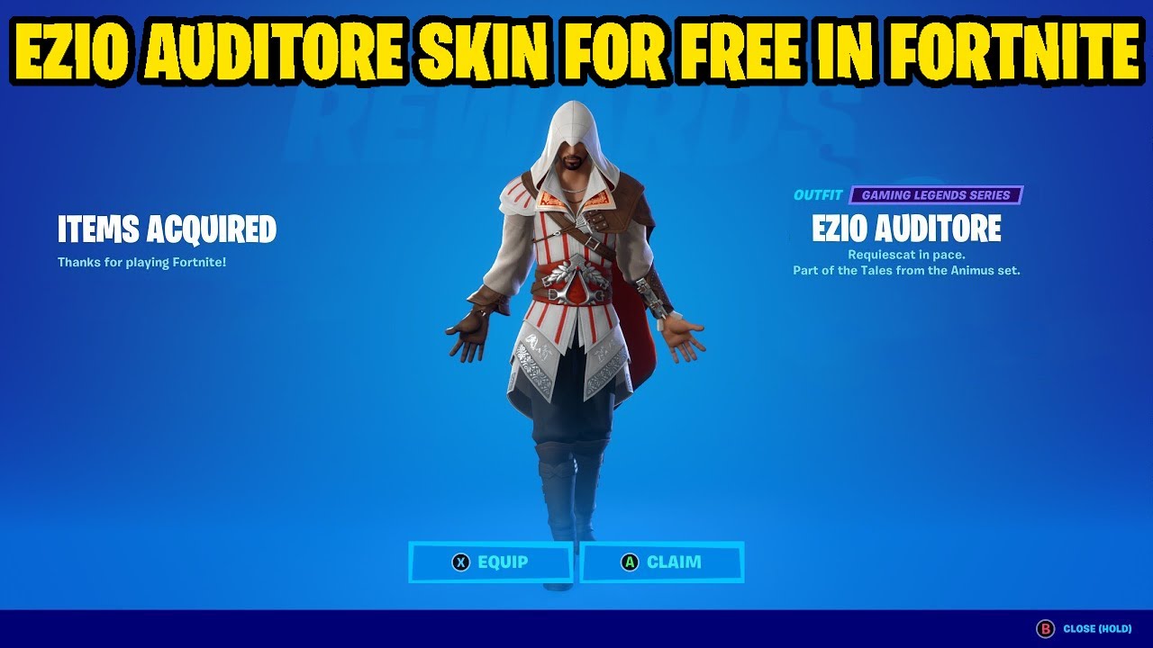 HOW TO GET EZIO AUDITORE SKIN FOR FREE IN FORTNITE! (ASSASSINS CREED ...
