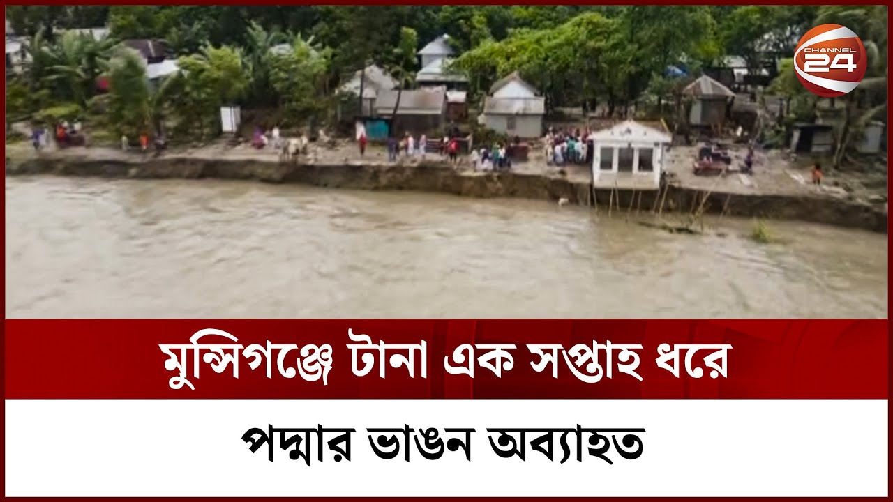 মুন্সিগঞ্জে টানা এক সপ্তাহ ধরে পদ্মার ভাঙন অব্যাহত | Channel 24 - YouTube