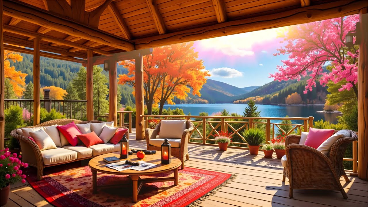 Relax with Jazz and Spring Break | Cozy Patio with Coffee and Peaceful ...