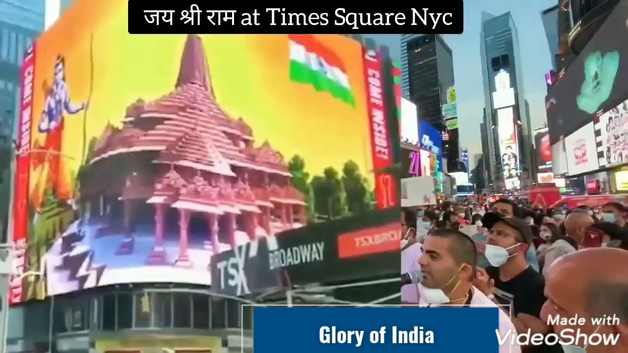 New York Times Square celebration of Ram Janmabhoomi Mandir by ISKCON ...