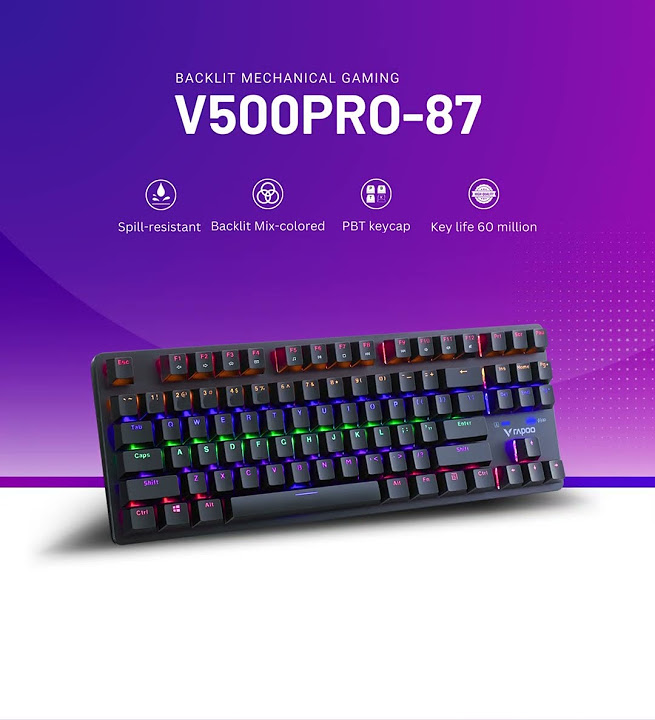 Rapoo V500Pro-87 - YouTube