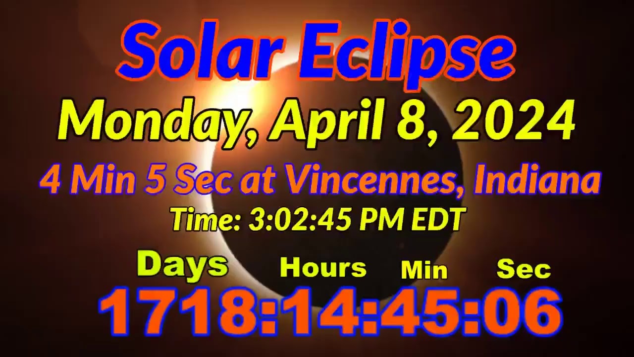 Countdown Until April 8, 2024 Solar Eclipse - YouTube