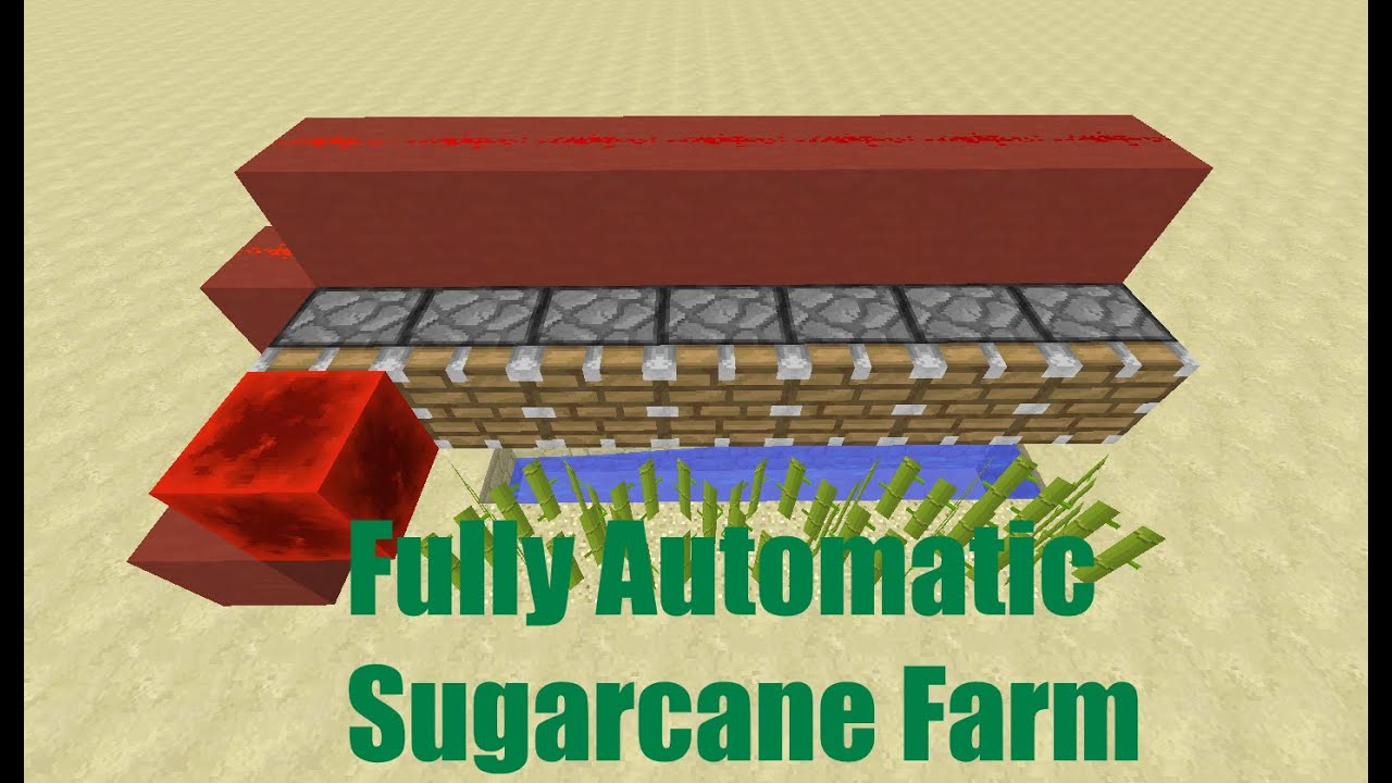 How to Build the Simplest Auto Sugarcane Farm in Minecraft - YouTube