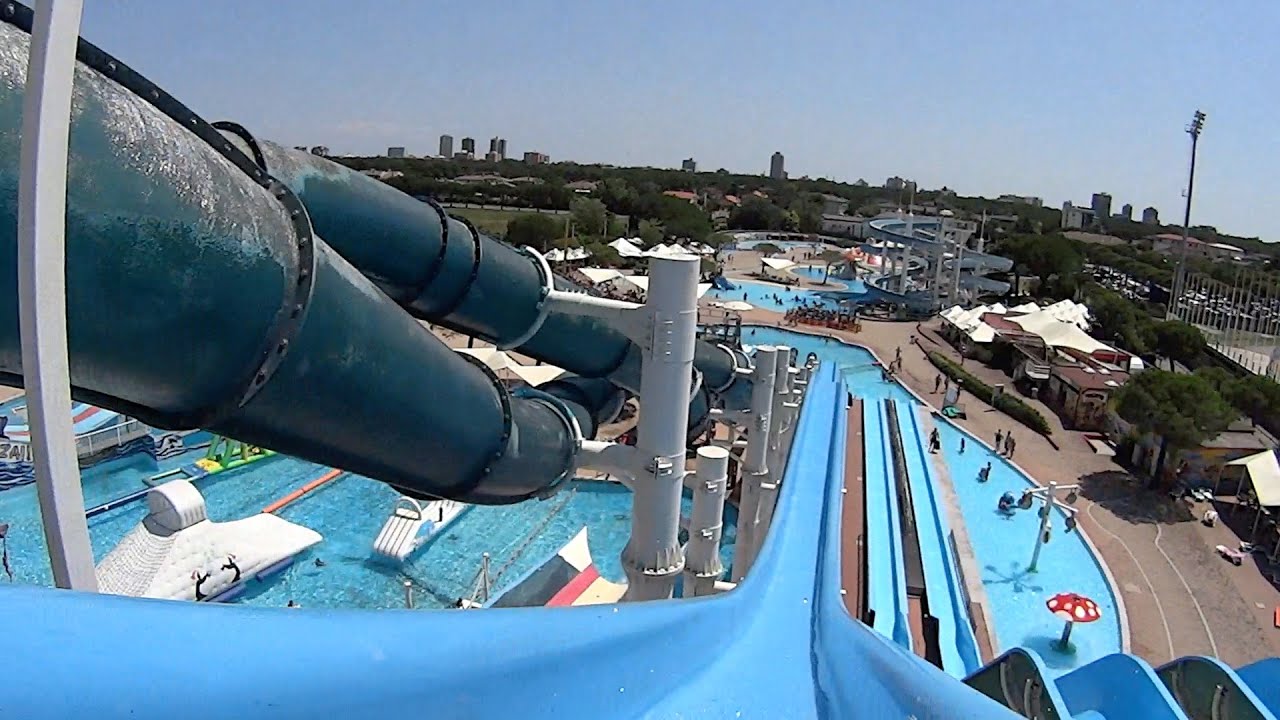 Blue Ondulado Water Slide at AquaSplash - YouTube