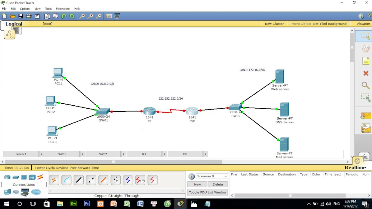 Thiết kế xây dựng mạng LAN trên cisco packet tracer - YouTube