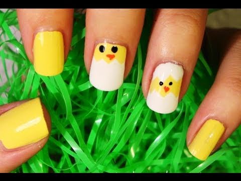 Spring Baby Chick Nails!! - YouTube