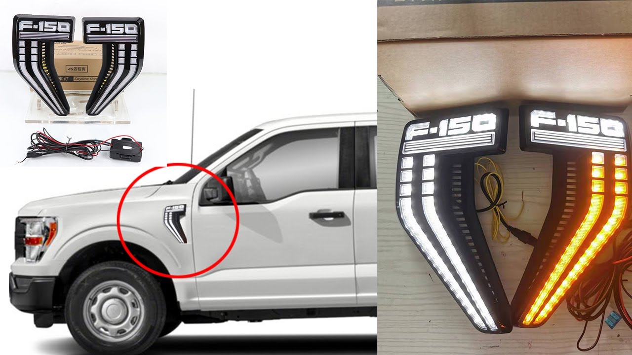 For 2021-2022 NEW Ford F-150 F150 LED side vent fender day running ...