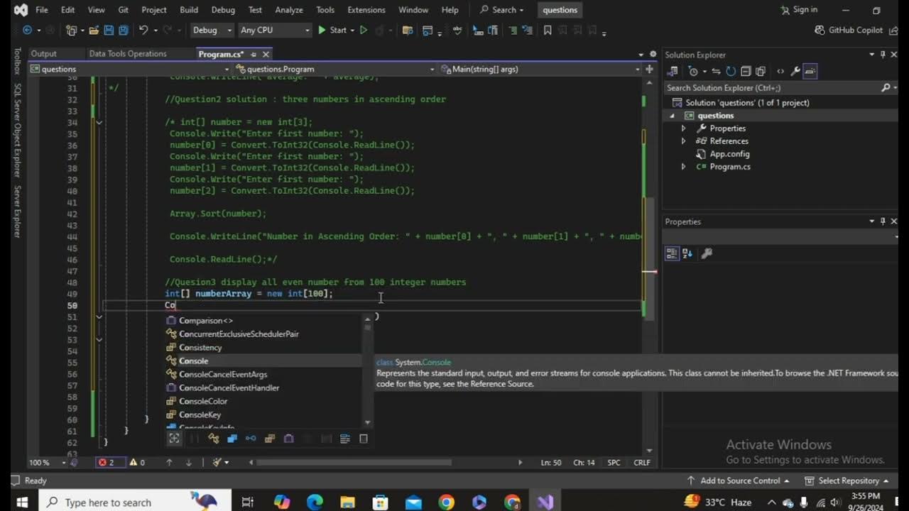 c# program assignment questions Solution| c# program | visual studio - YouTube