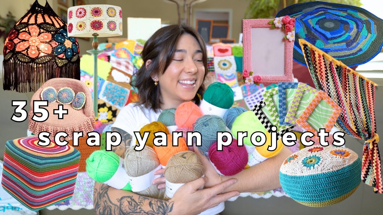 35+ crochet scrap yarn ideas | colorful yarn haul and easy crochet ...