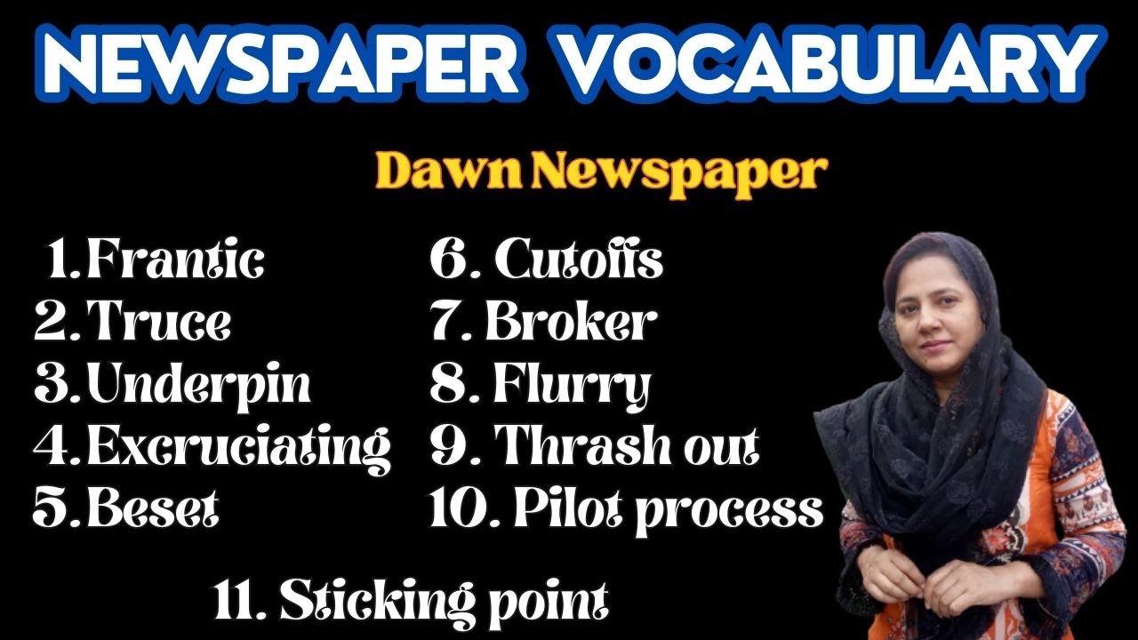 Newspaper Vocabulary Words - Dawn Newspaper Vocabulary - YouTube