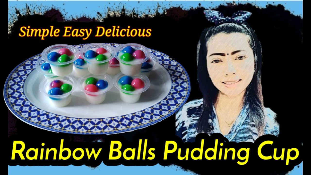 Rainbow Balls Pudding Recipe || Cara Membuat Pudding Bola Pelangi ...