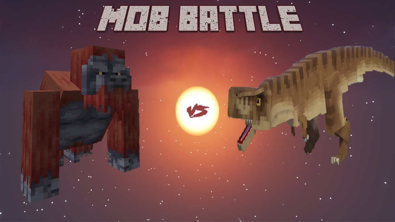 Minecraft, Gigantopithecus vs Tyrannosaurus Rex - Mob Battle - YouTube