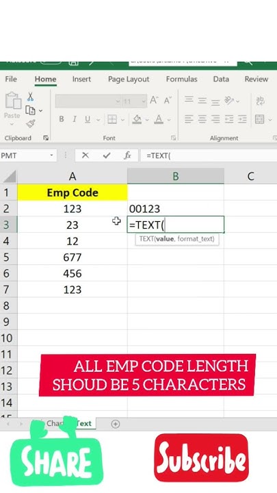 Ms Excel Text Function Shorts Short Ytshort Ytshorts Exceltutorial Exceltips Youtube