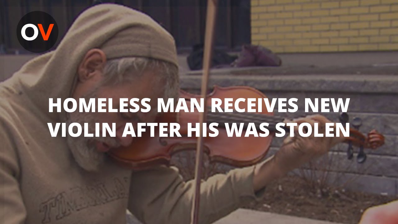 Homeless Man Gets A New Violin - YouTube