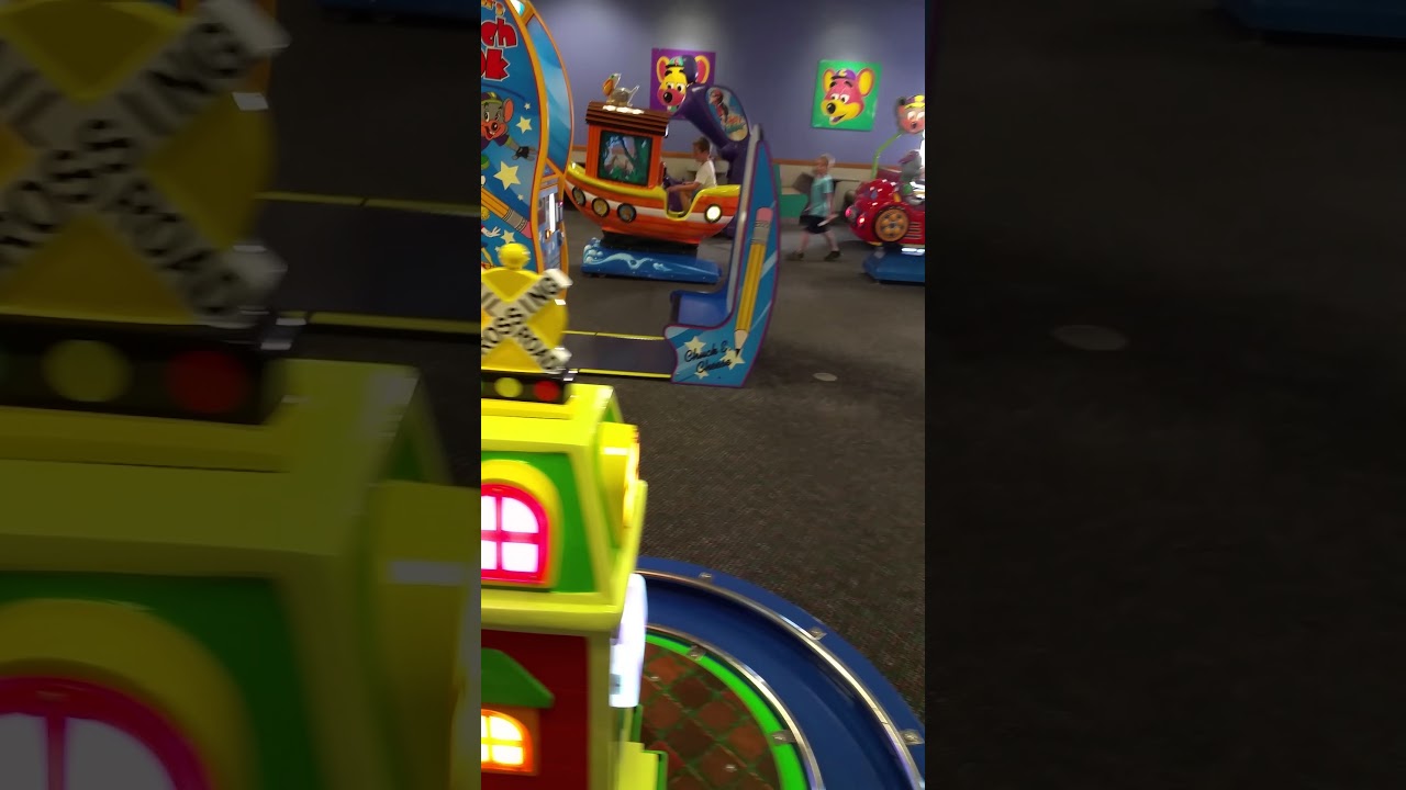 Jonah train ride at Chuck E. Cheeses - YouTube