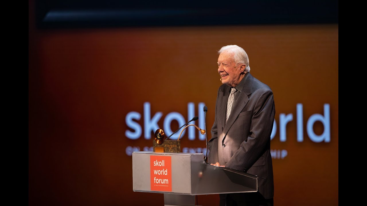 Jimmy Carter receives the Skoll Foundation Global Treasure Award ...