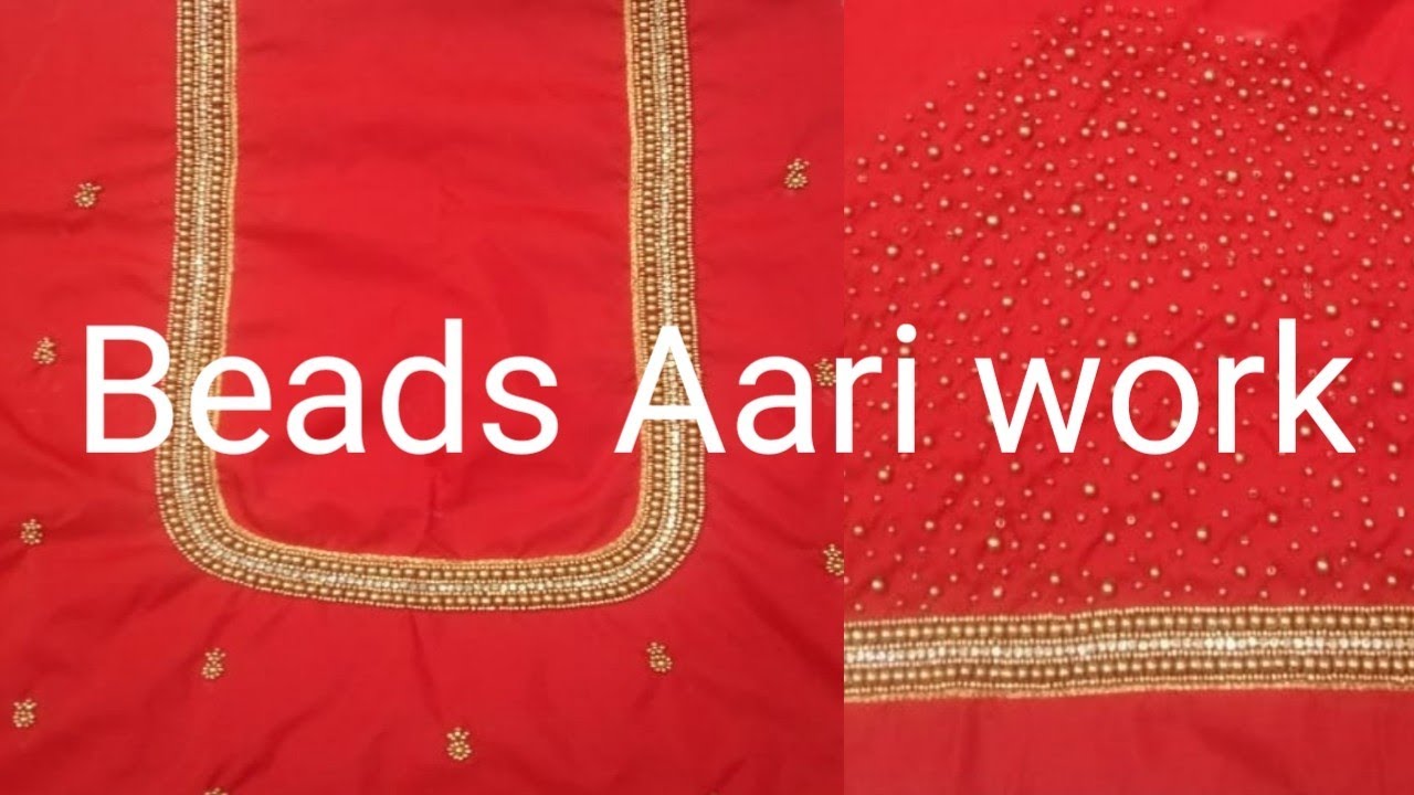 Aari simple bridel Work |beads aari work | Aari work boluse design ...