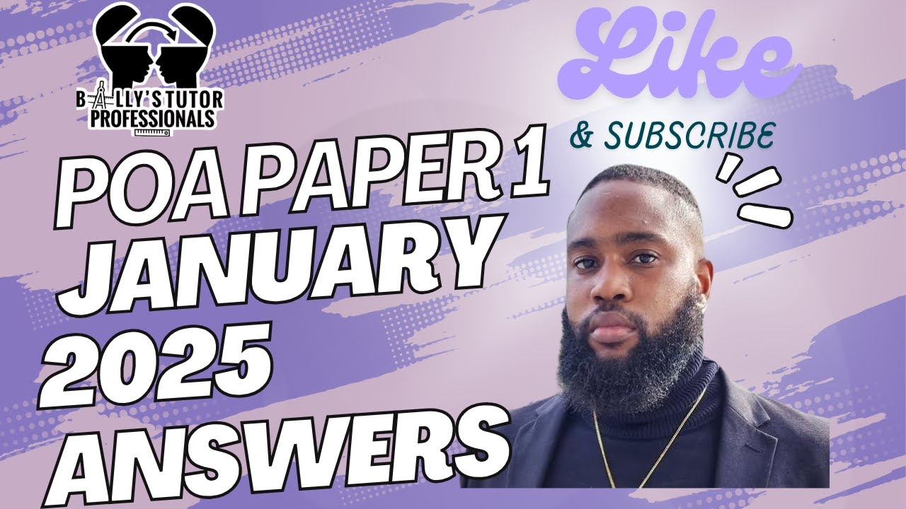 POA JAN 2025 P1 CSEC CXC ANSWERS (Principles of Accounts) - YouTube