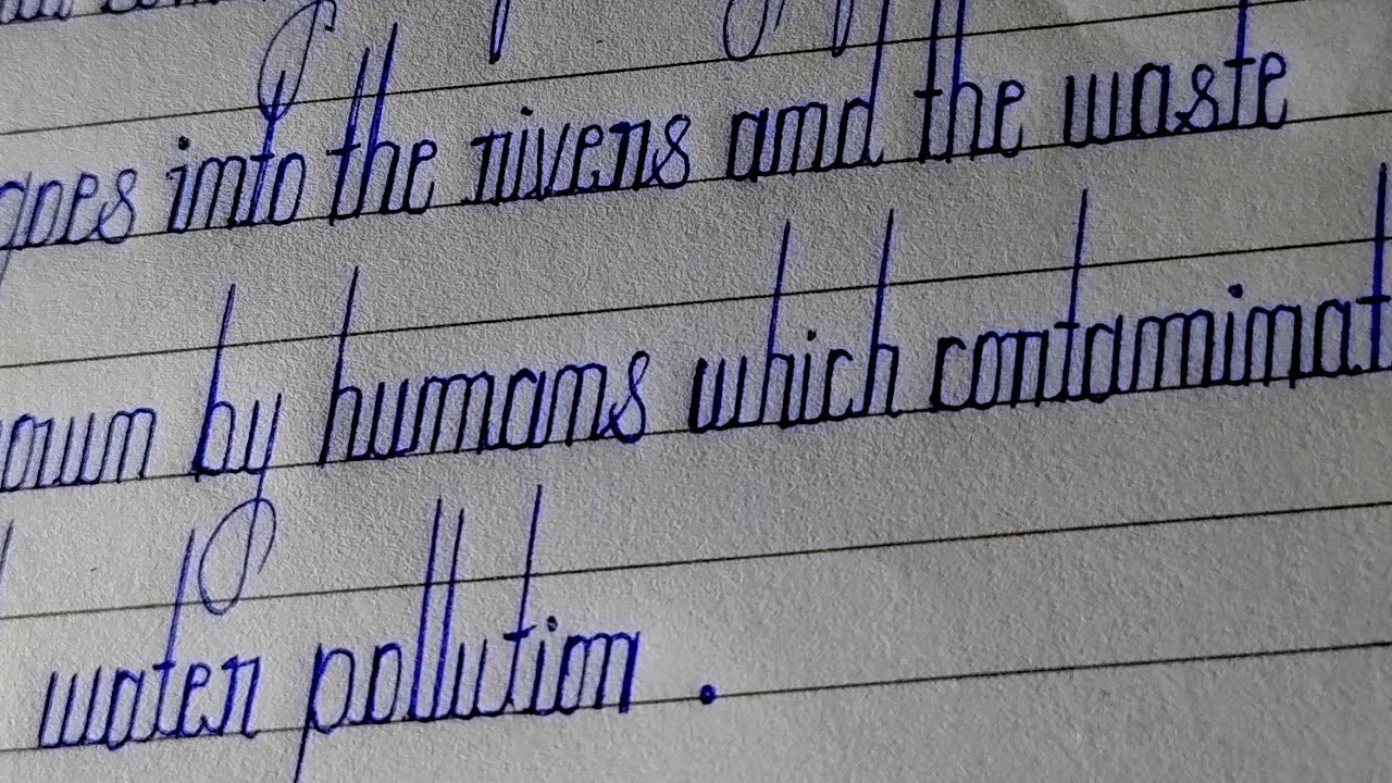 What is Water Pollution // handwriting in english // writing practice ...