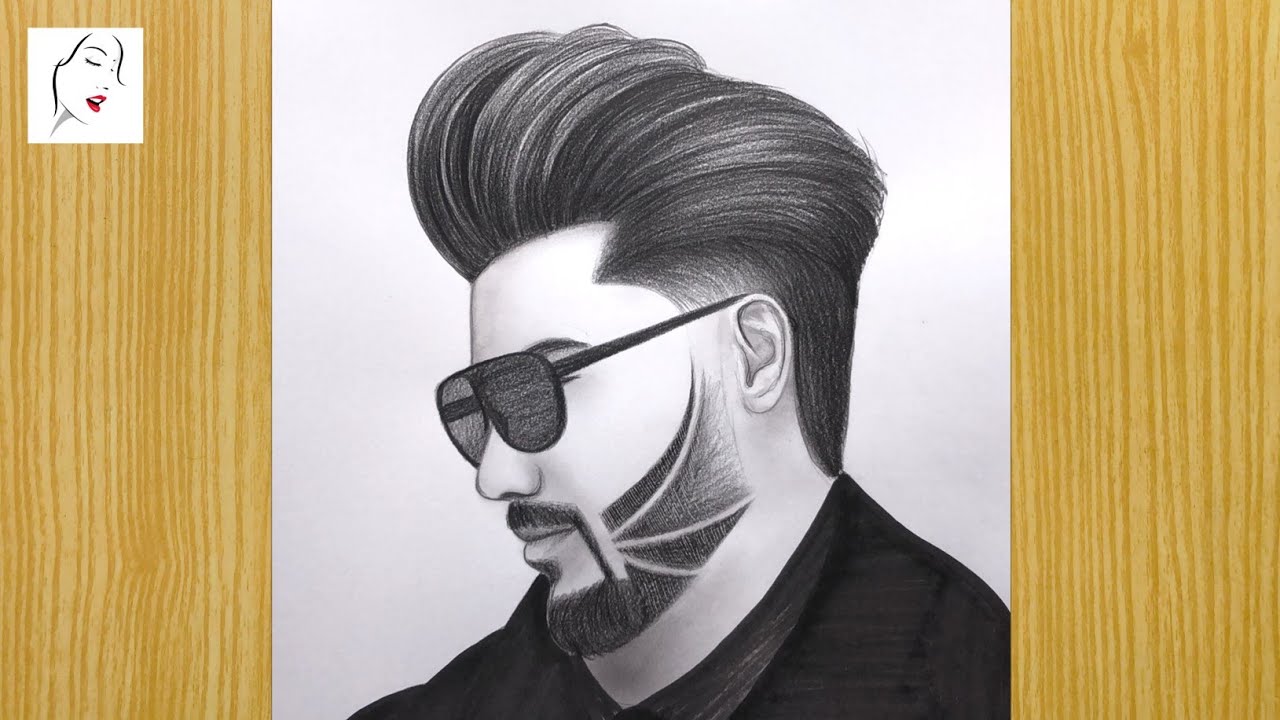 How to draw a Beard Boy Easy || How to draw Handsome Boy With Glasses ...